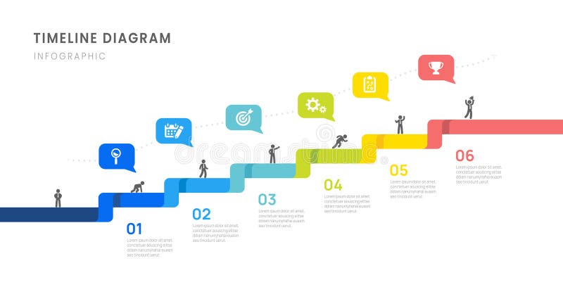 Business Road Map Timeline Infographic with 6 Options Milestones ...