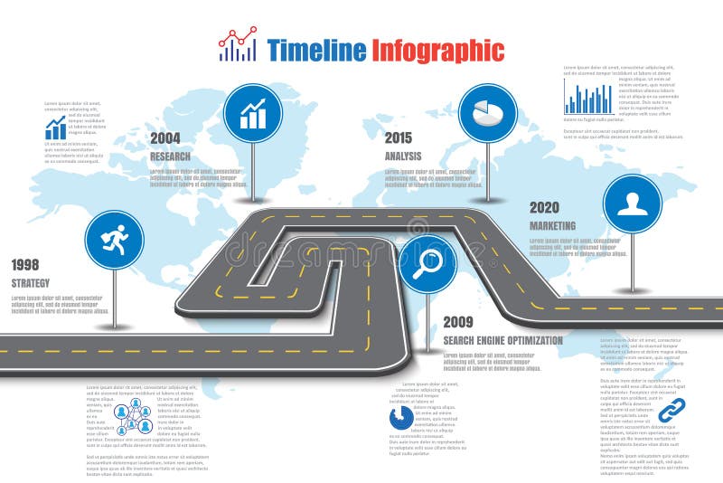 Business Road Map Timeline Infographic, Vector Illustration Stock ...