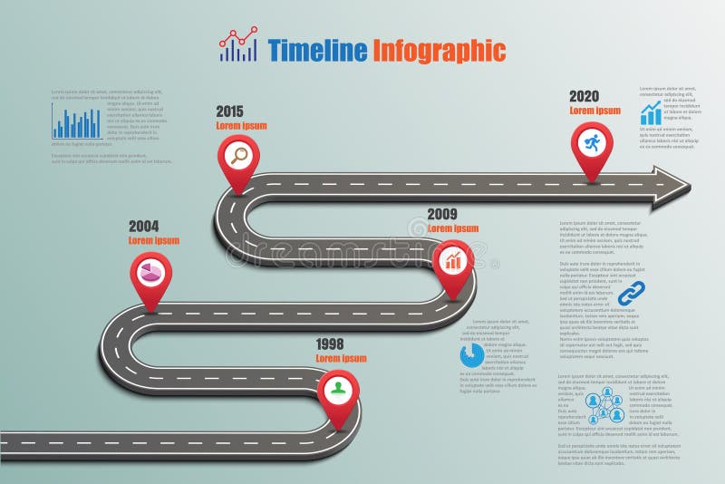 Road Map Timeline Infographic, Vector Illustration Stock Vector ...