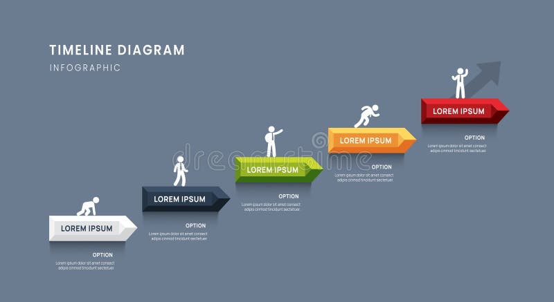Business Roadmap Timeline Infographic 5 Milestones Arrow Elements ...