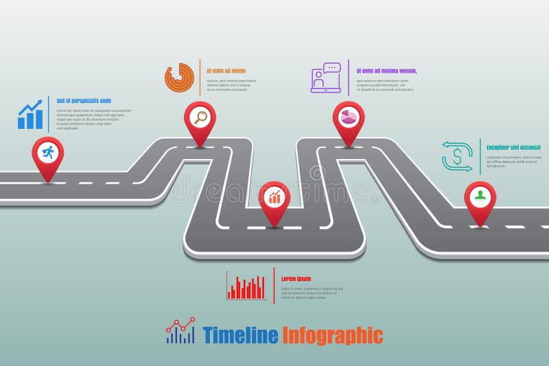 Business Roadmap Timeline Infographic Template, Vector Illustration ...