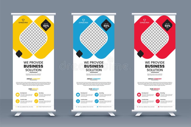 Business Roll Up Banner Template and Business Standee Banner Layout or ...