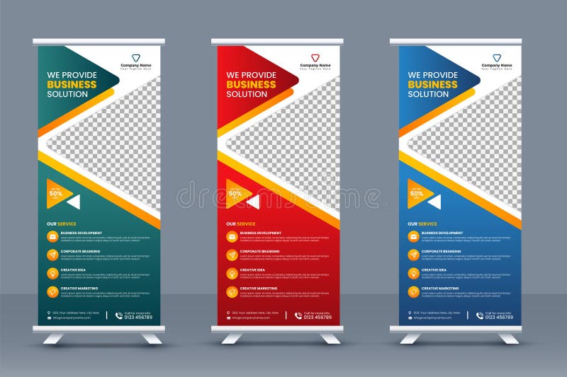 Business Roll Up Banner Template and Business Standee Banner Layout or ...