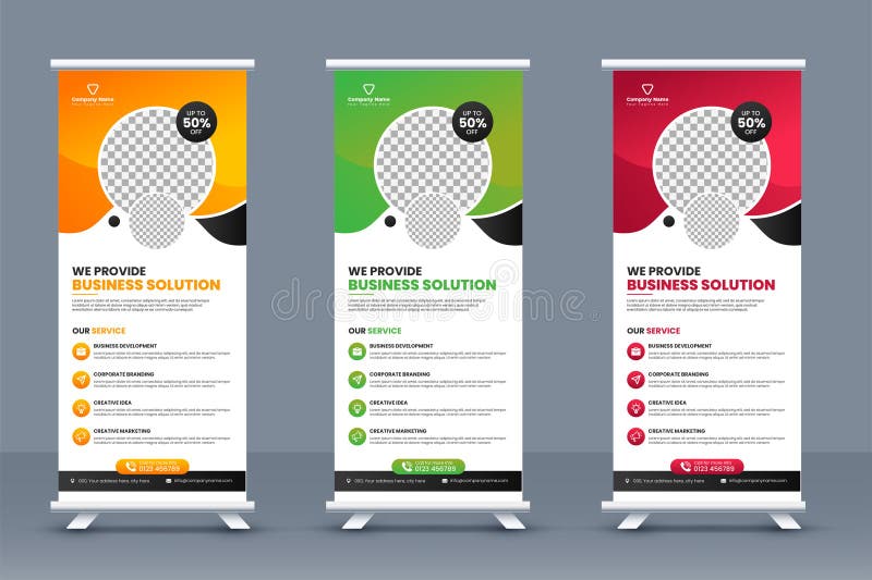 Business Roll Up Banner Template and Business Standee Banner Layout or ...