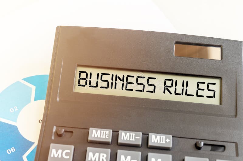 Business Rules Inscription on Paper on Office Table, Top View Stock ...