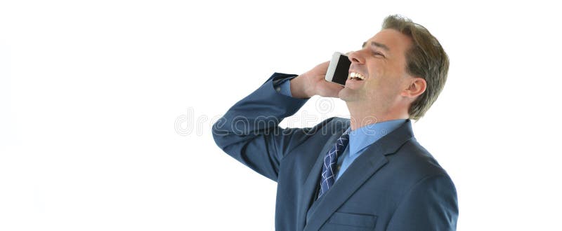 Business or Sales Man on the Phone Laughing Stock Image - Image of ...