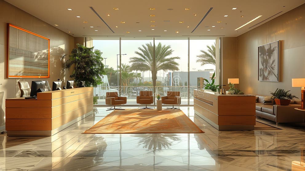 Business Scene: Corporate Office, Modern Workplace Setting Stock Photo ...