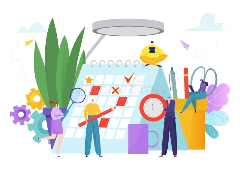 Schedule and Agenda in Business Planner, Vector Illustration. Calendar ...