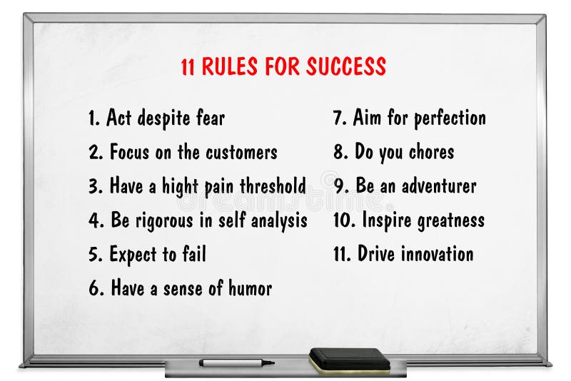 11 Values Rules on White Board Background Stock Image - Image of design ...
