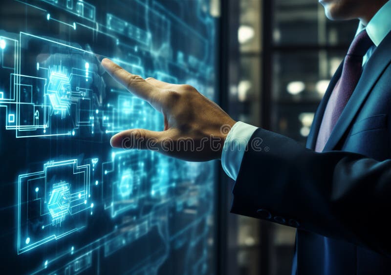 Business Screen Virtual Technology Digital Futuristic Display ...