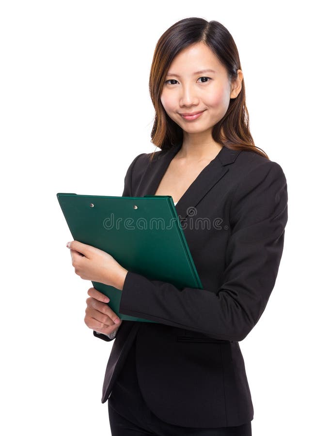 Business Secretary with Folder Stock Image - Image of business ...