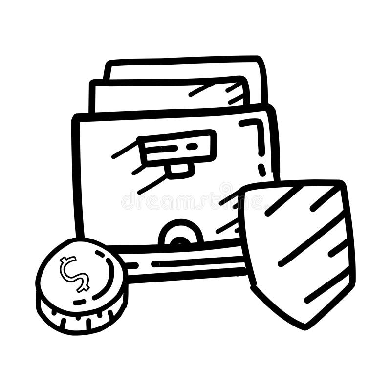 Business Secure Hand Drawn Icon Design, Outline Black, Vector Icon ...
