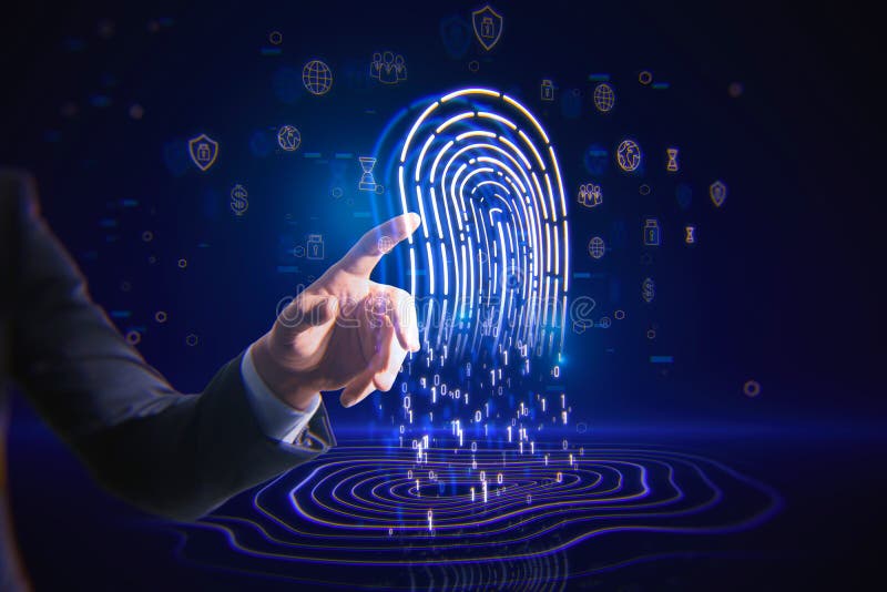 Business Security, Biometric Data and Scan User Concept with ...