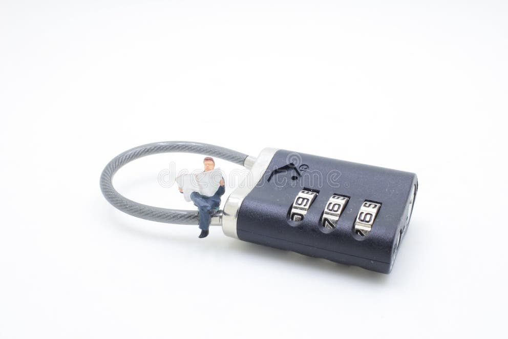 A Business and Security Concept., the Figure Sit on the Lock Stock ...