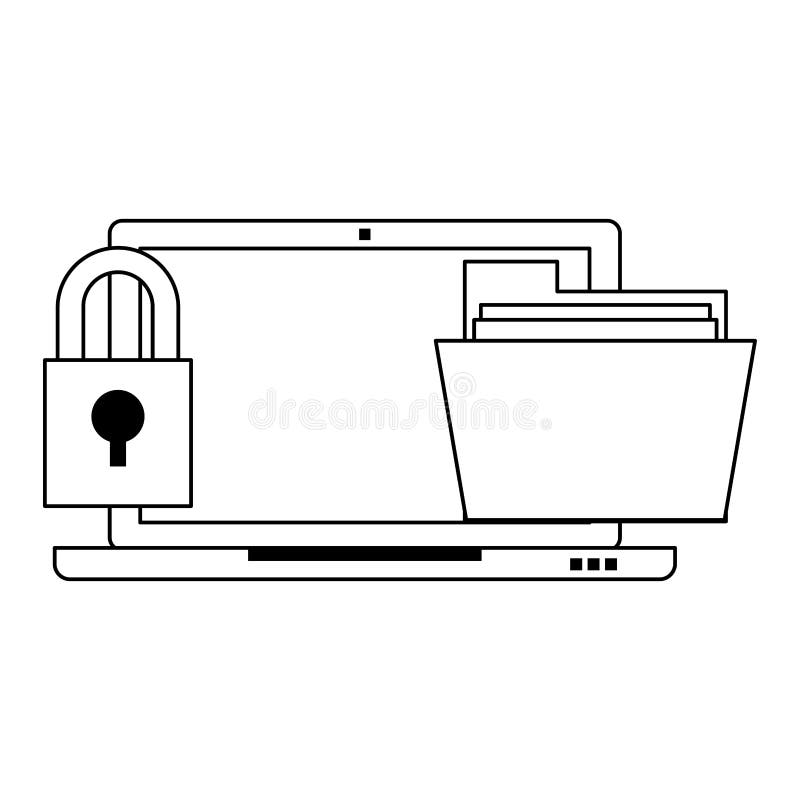 Business and Security System Symbols in Black and White Stock Vector ...