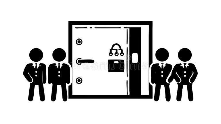Business Security: Team Protecting a Vault, Vector Design Generative AI ...
