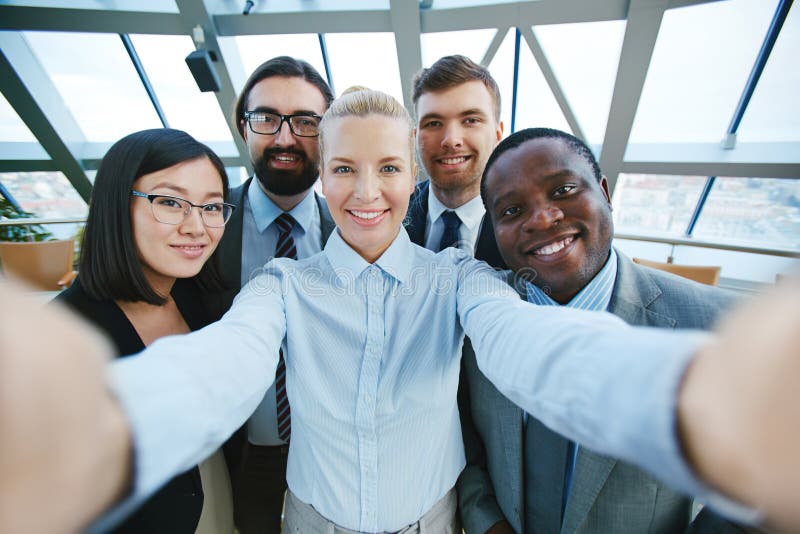 Business selfie stock photo. Image of employee, gathered - 65654460