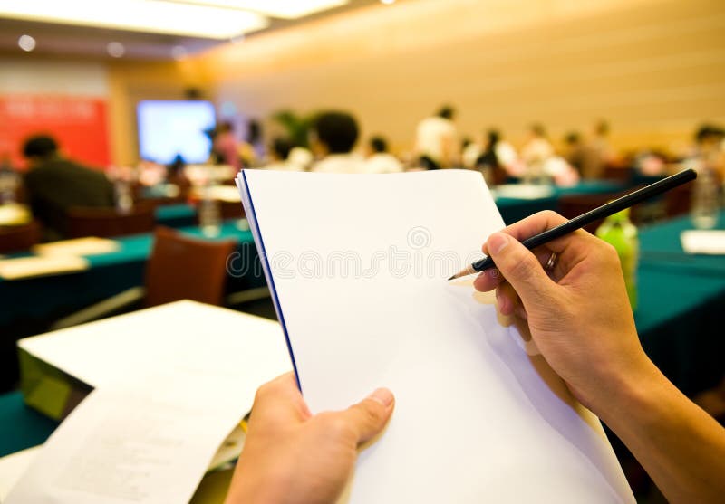 Business People Meeting Seminar Sharing Talking Thinking Concept Stock ...