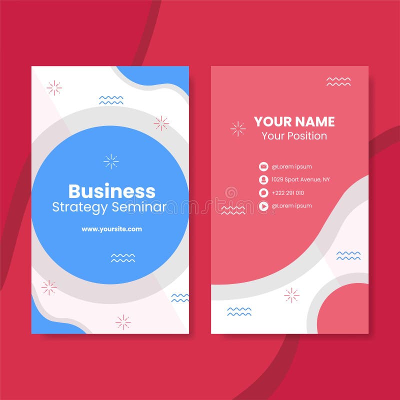 Business Seminar Id Card Template Flat Cartoon Background Vector ...