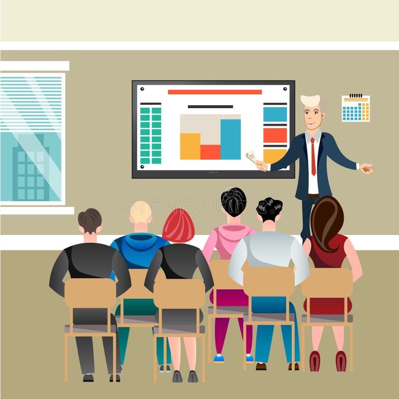 Business Seminar in Office with People Stock Vector - Illustration of ...