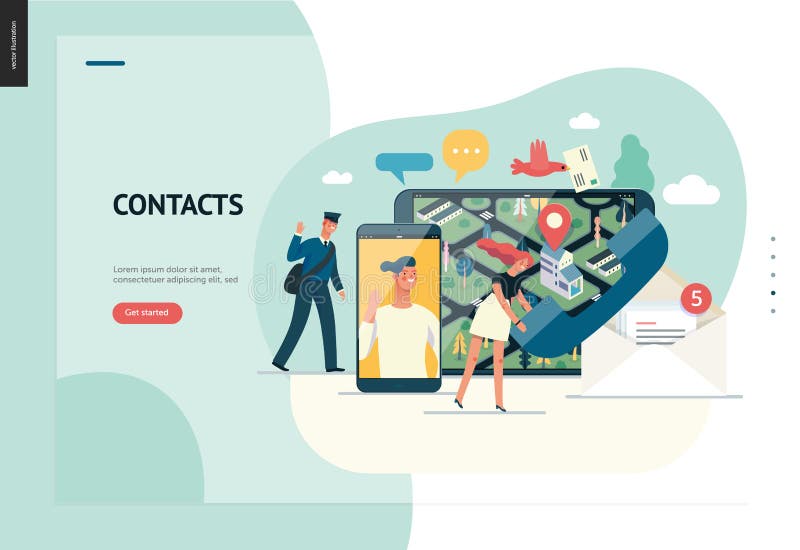 Business Series - Contacts Web Template Stock Vector - Illustration of ...
