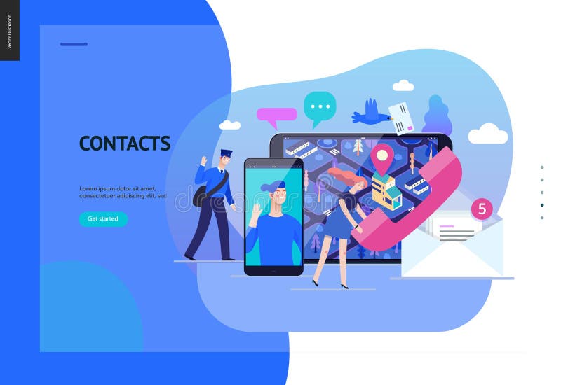 Business Series - Contacts Web Template Stock Vector - Illustration of ...