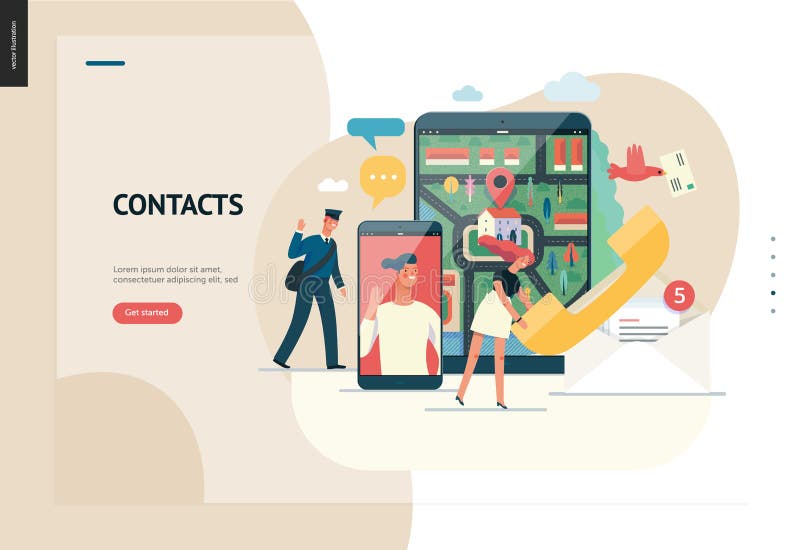 Business Series - Contacts Web Template Stock Vector - Illustration of ...