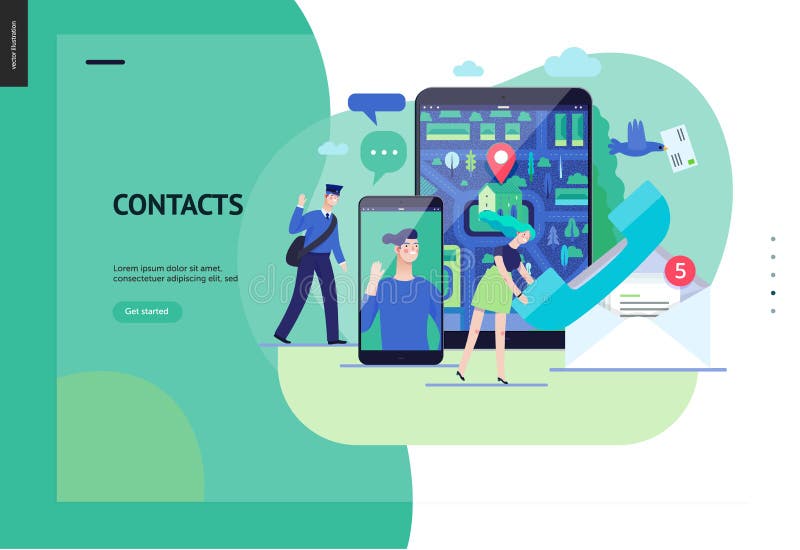 Business Series - Contacts Web Template Stock Vector - Illustration of ...