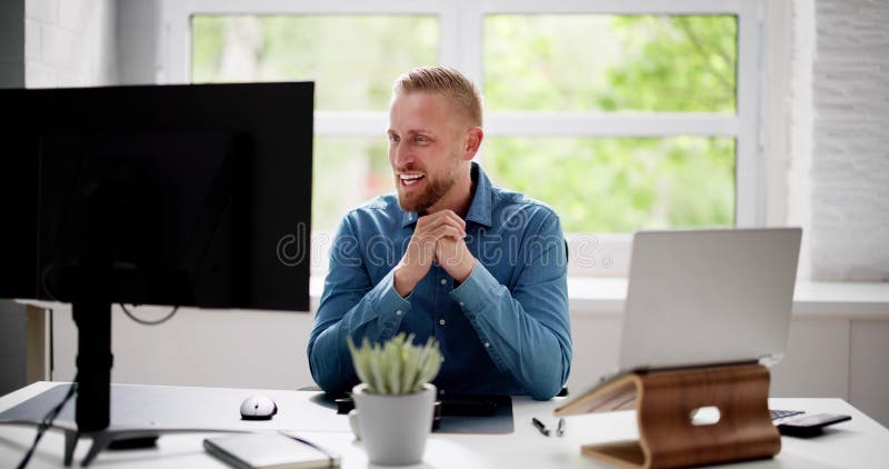 Business Service Agent at Computer Stock Photo - Image of customer ...