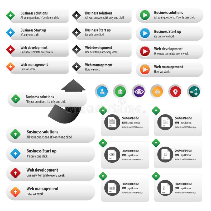 Business Services Buttons Set Stock Vector - Illustration of buttons ...