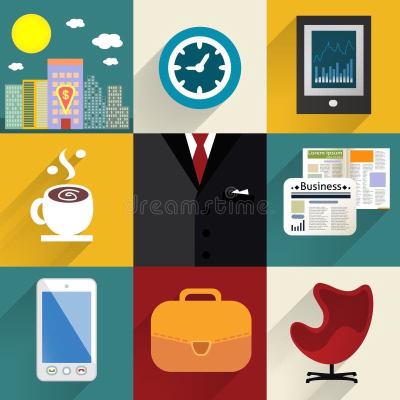 Business Set of Generic Icons Stock Vector - Illustration of internet ...