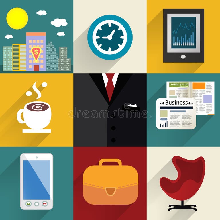 Business Set of Generic Icons Stock Vector - Illustration of internet ...