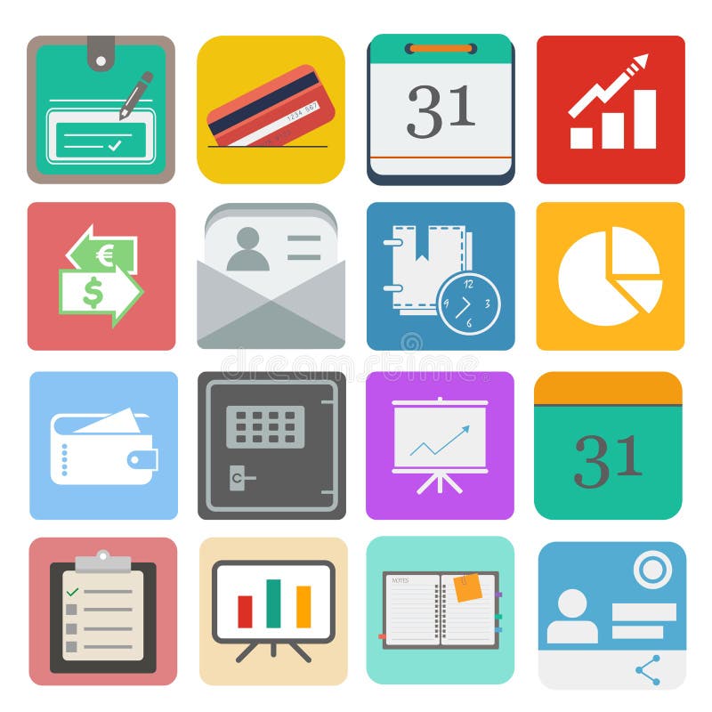 Business set icon stock vector. Illustration of graphic - 83735358