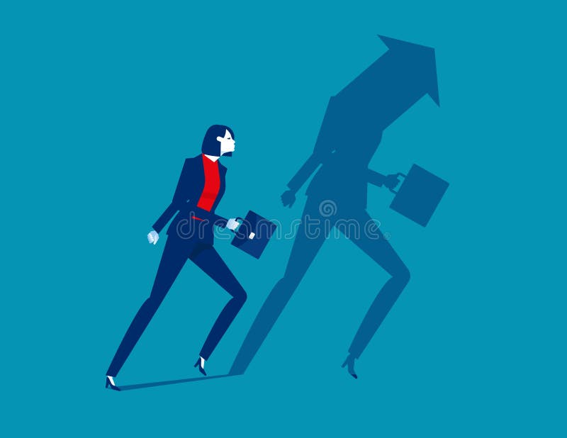 Business Shadow Head Arrow and Direction. Business Vector Illustration ...
