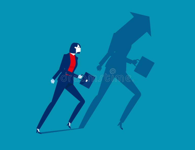 Business Shadow Head Arrow and Direction. Business Vector Illustration ...