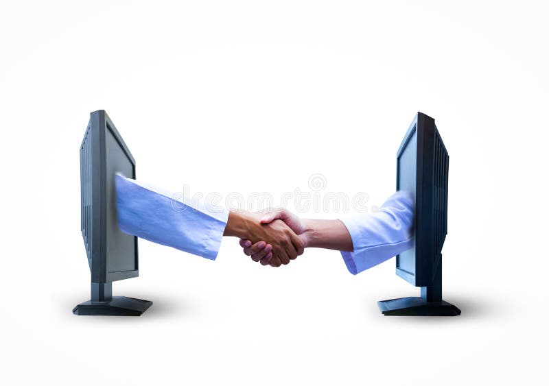 Handshake Computer Screens Stock Photos - Free & Royalty-Free Stock ...