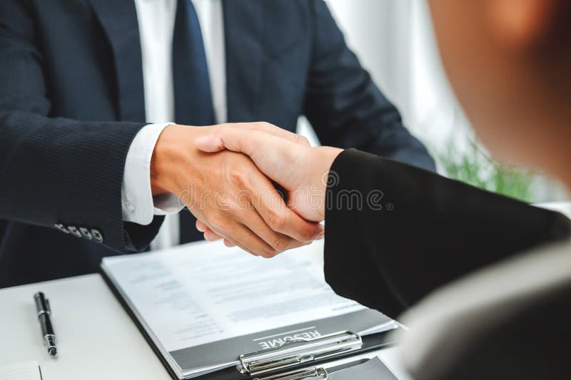 Business Shaking Hands Greeting New Colleagues after during Job ...