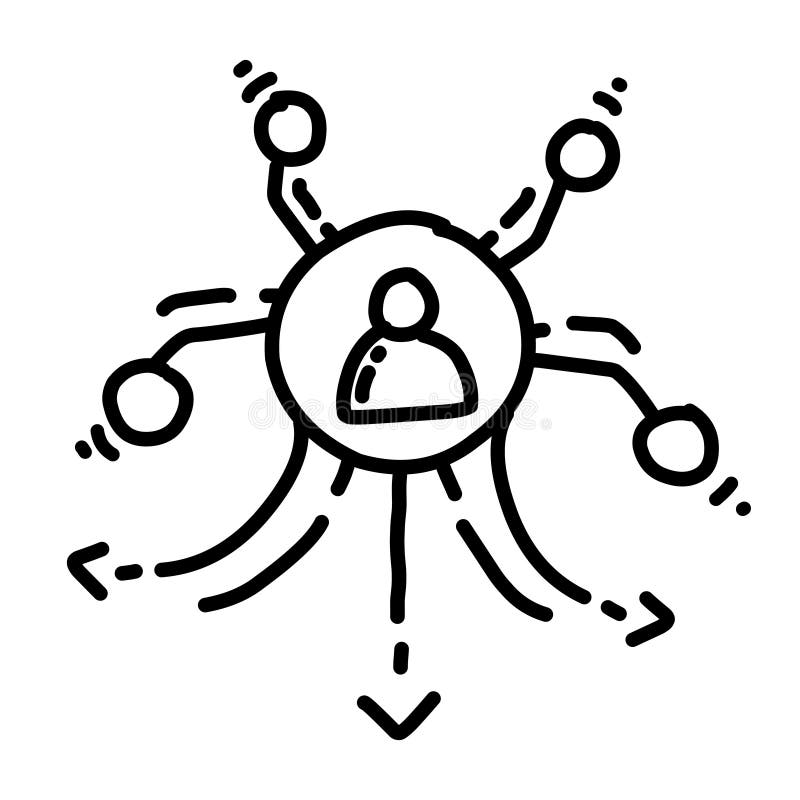 Business Sharing Hand Drawn Icon Design, Outline Black, Vector Icon ...