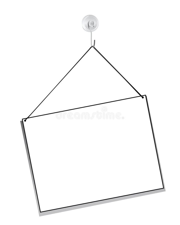 Blank Hanging Door Sign with Suction Cup. Stock Vector - Illustration ...