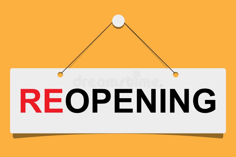 A Business Sign that Says ` Re Opening Stock Vector - Illustration of ...