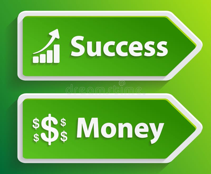 Business Sign with the Text Success and Money Stock Vector ...