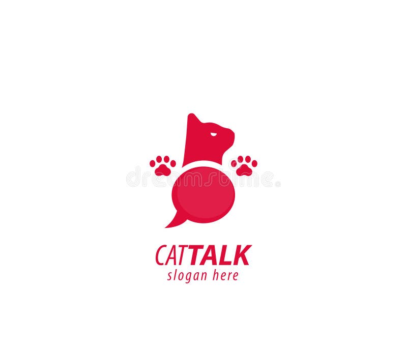 Cat talk message logo stock illustration. Illustration of design ...