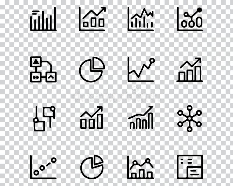 "Business Simple Chart & Graph Icon Set Transparent Background, Modern ...
