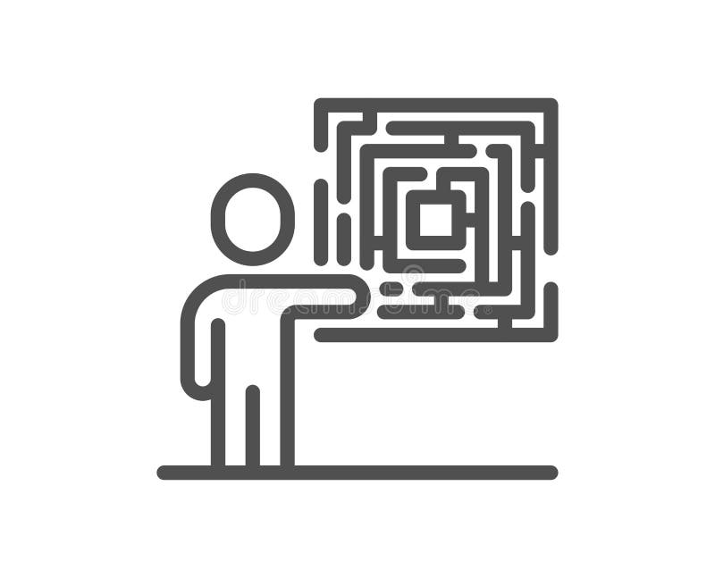 Business Skill Line Icon. Person with Maze Sign. Vector Stock Vector ...