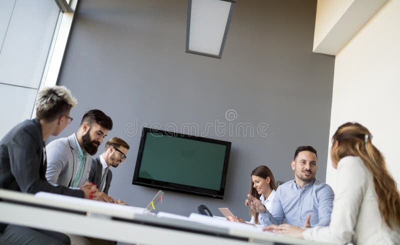 Business Smart People Conference in Modern Office Stock Photo - Image ...