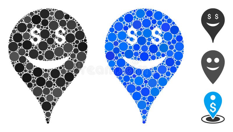 Business Smiley Map Marker Composition Icon of Trembly Elements Stock ...