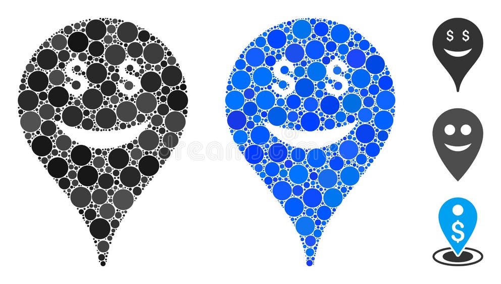 Business Smiley Map Marker Composition Icon of Round Dots Stock ...