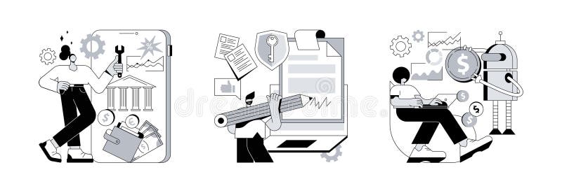 Business Software Abstract Concept Vector Illustrations. Stock Vector ...