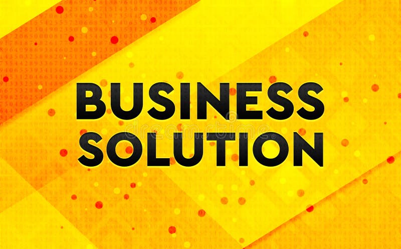 Business Solution Abstract Digital Banner Yellow Background Stock ...