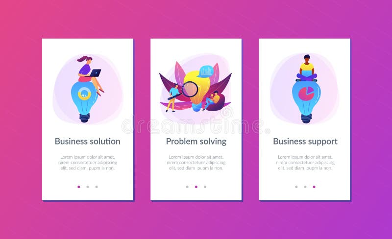 Business Solution App Interface Template. Stock Vector - Illustration ...